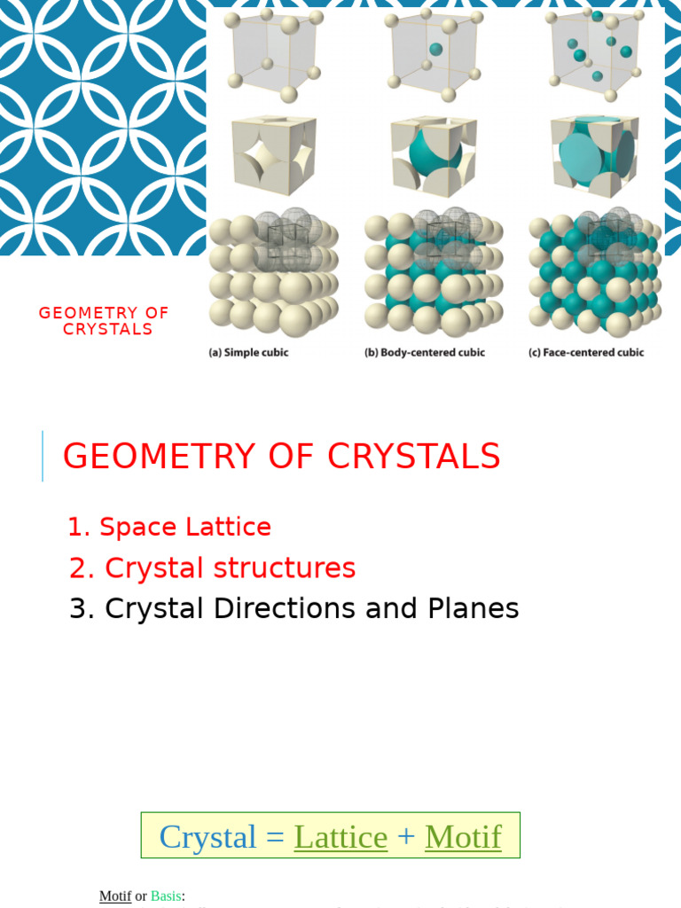 Geometry of Crystals - 2 by Iitram | PDF | Crystal Structure | Crystal