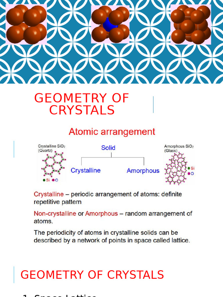 Crystal Geometry Essentials | PDF | Crystal Structure | Geometry