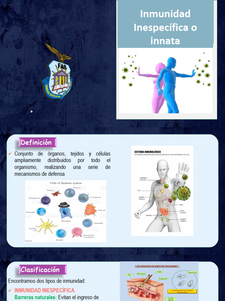 Inmunidad Innata o Inespecífica | PDF | Sistema inmune | Infección