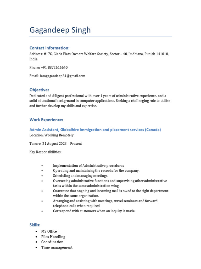 Resume - Gagandeep Singh | PDF