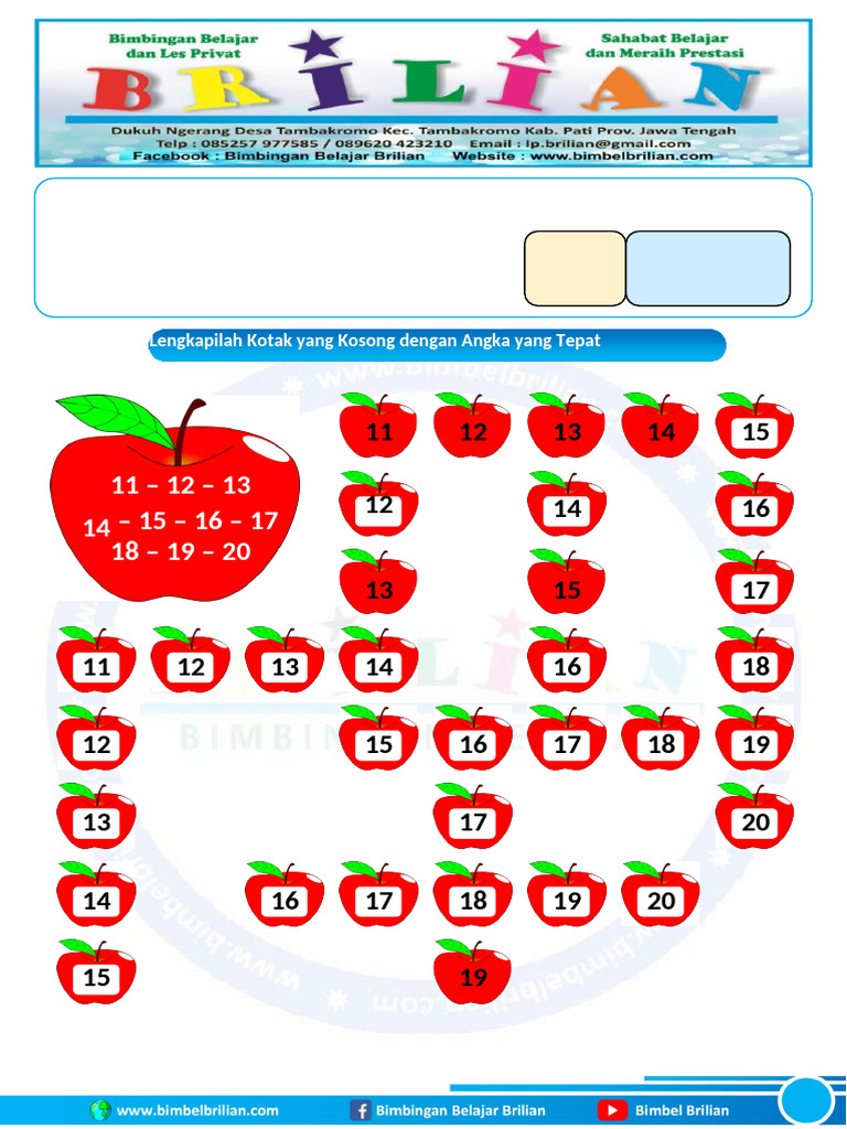 Melengkapi Urutan Angka 11-20 | PDF