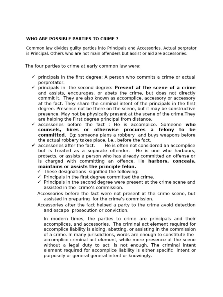 Understanding Crime Participants | PDF | Aiding And Abetting | Felony
