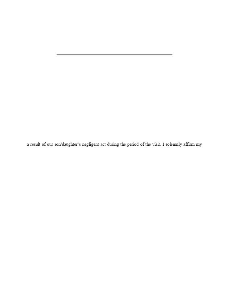 UNDERTAKING LETTER PARENTS FOR FIELD VISIT | PDF