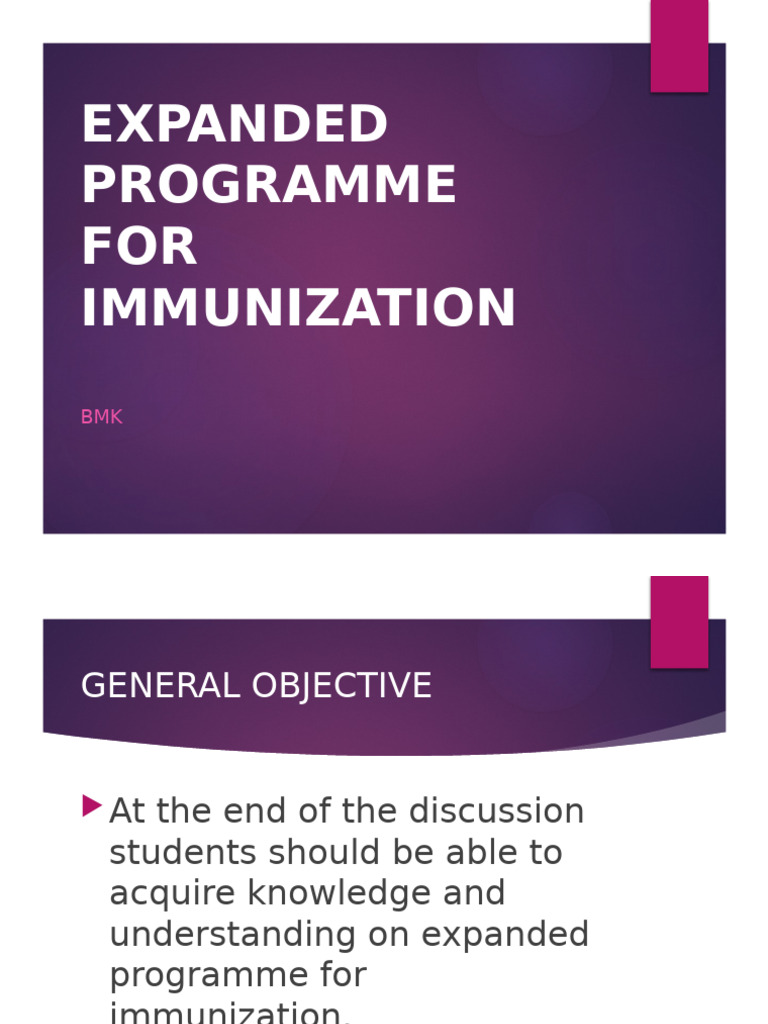 Expanded Immunization Program Guide | PDF | Vaccines | Vaccination