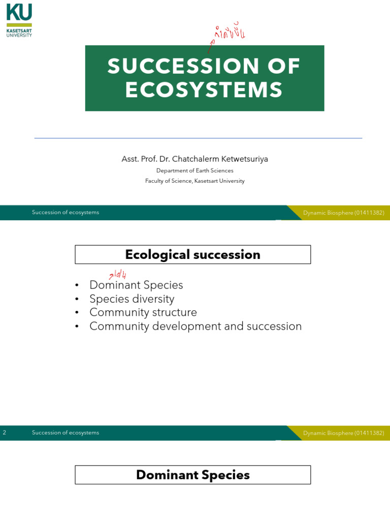 Succession of Ecosystems | PDF | Biodiversity | Ecosystem