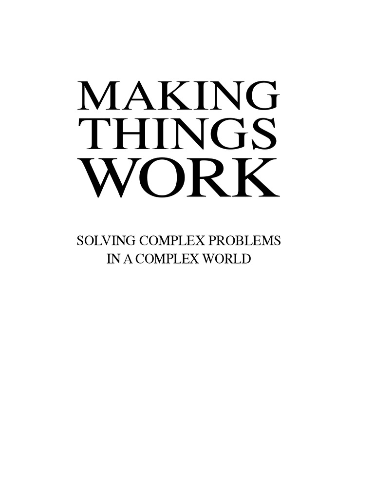 Making Things Work | PDF | System | Emergence