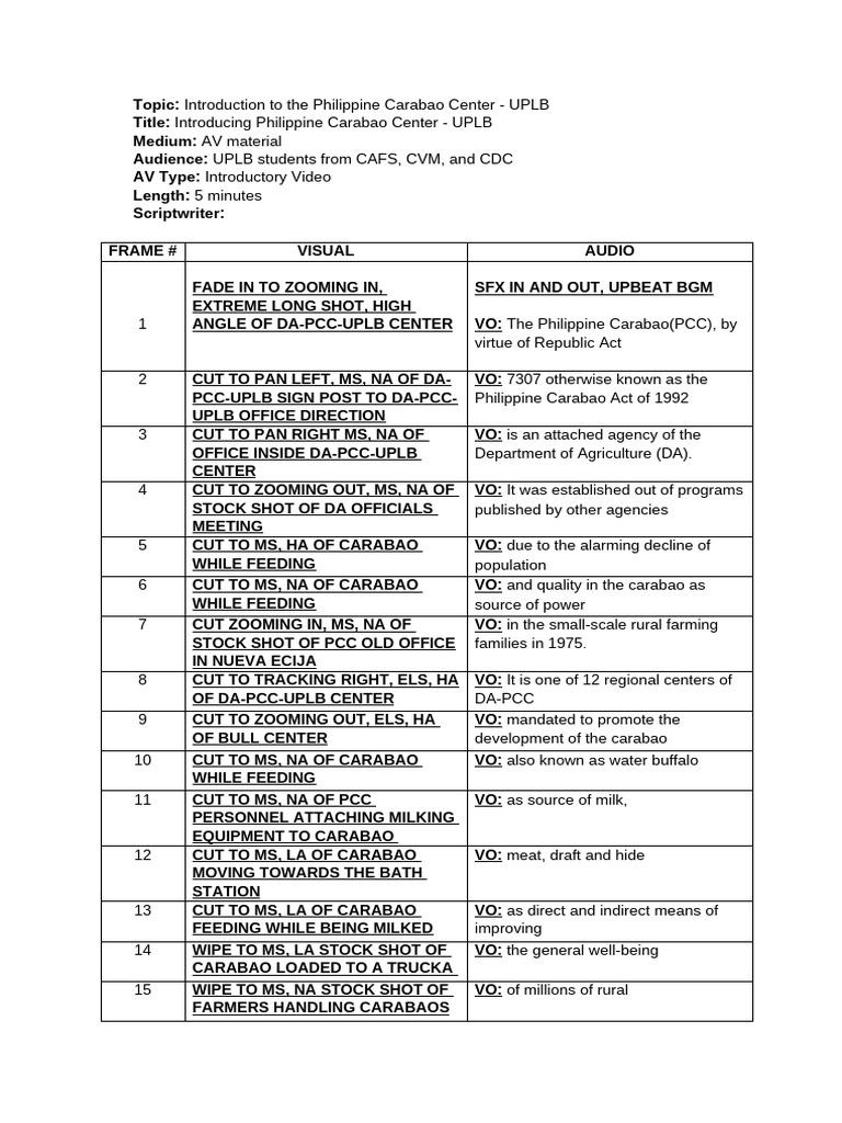 Two Column Script For Infomercial | PDF | Cattle | Agriculture