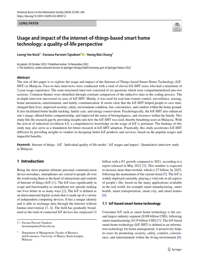 Paper 1 | PDF | Internet Of Things | Home Automation