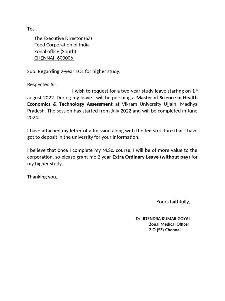 Application Study Leave 2 | PDF