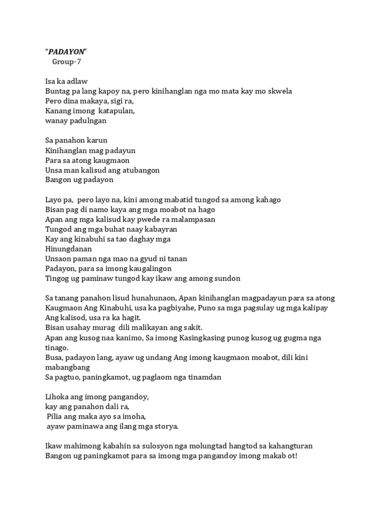 Padayon (Group 7) | PDF