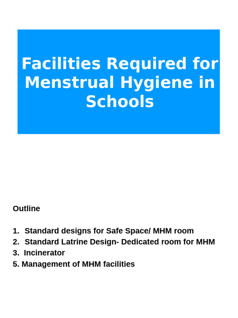 Menstrual Hygiene Facilities in Schools | PDF