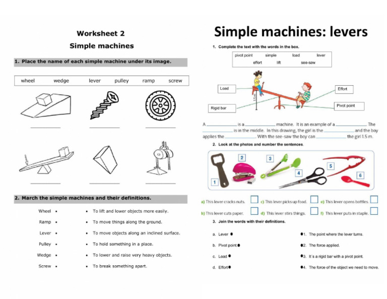 Simple Machine Activities | PDF