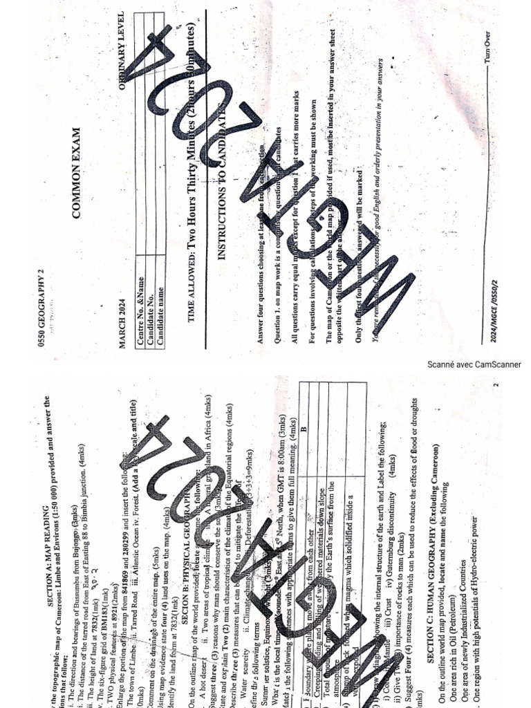 OL GEOGRAPHY 2024 p2 West MOCK | PDF