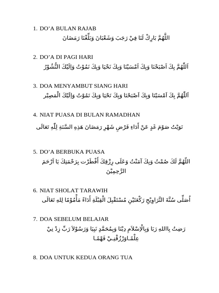 Soal Doa-Doa-1 | PDF