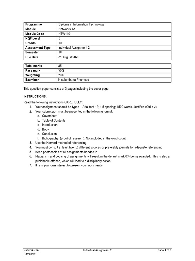 20 He PT DP It NTW110 Y1 Ia2 | PDF | Computing