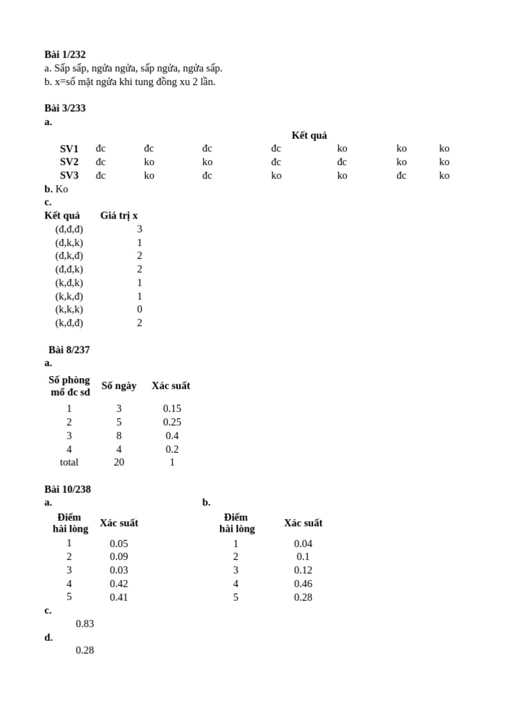 Bài tập chương 5 TKUD | PDF