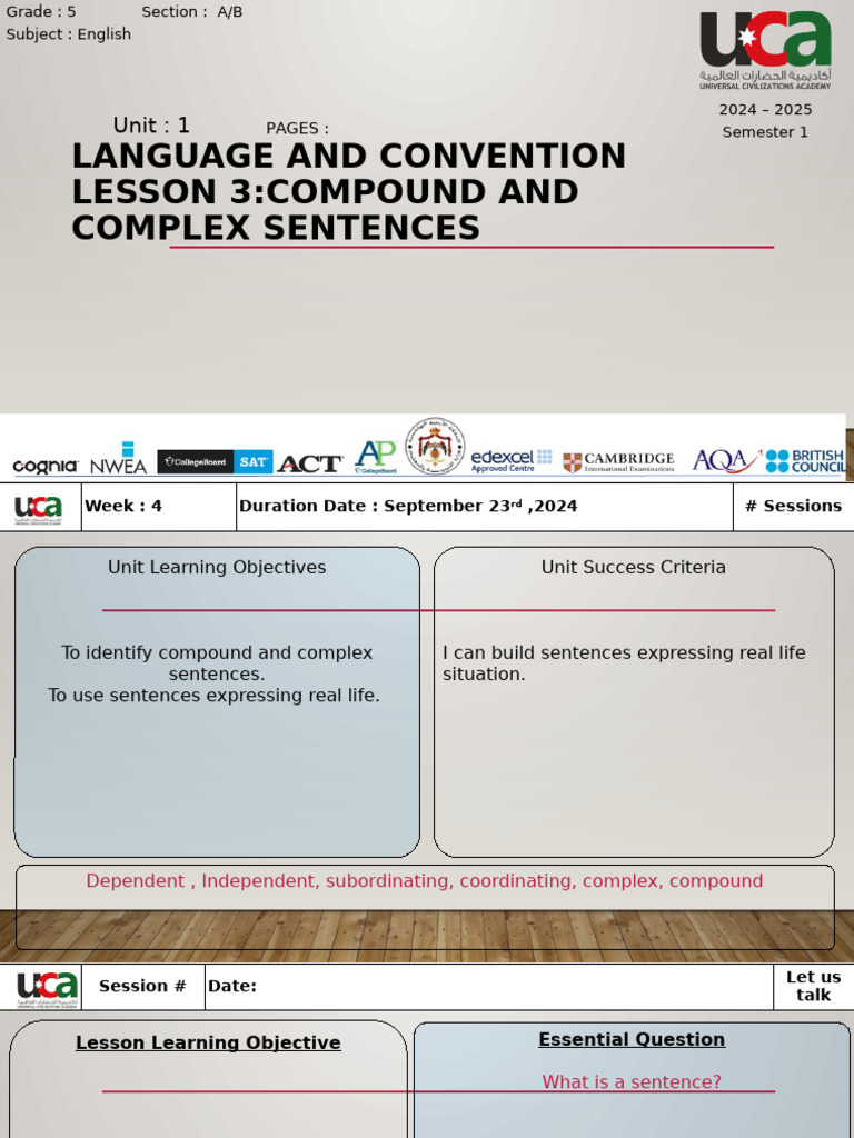 Language and Convention 3rd Lesson Plan | PDF | Clause | Sentence ...