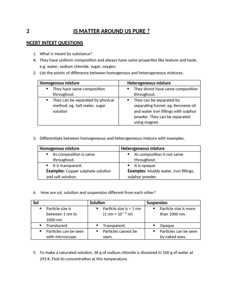 Understanding Pure Substances and Mixtures | PDF | Mixture | Physical ...