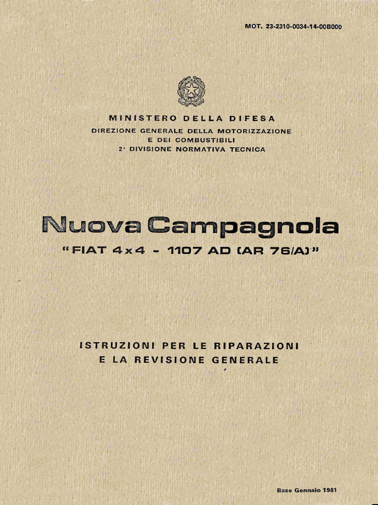 Copertina Manuale Officina 1107AD | PDF