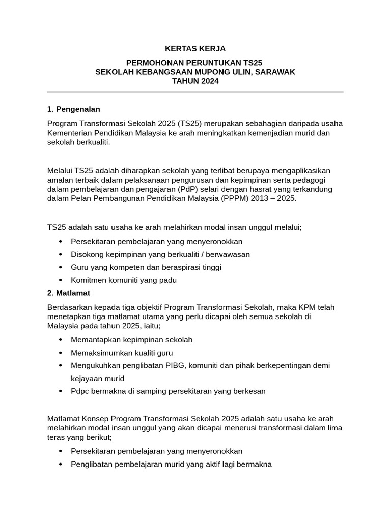 Kertas Kerja TS25 Stem | PDF