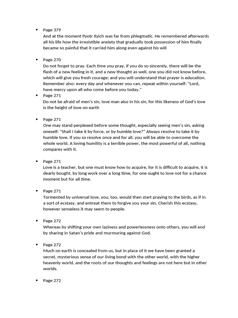 Insights on Love, Prayer, and Humility | PDF | The Brothers Karamazov