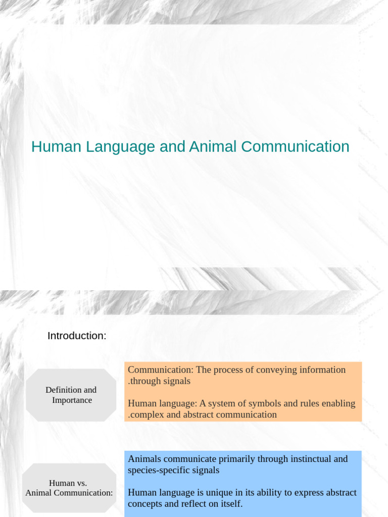 Lecture2. Animals and Human Language | PDF | Communication | Information