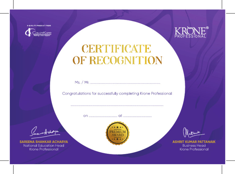 Krone Certificate | PDF