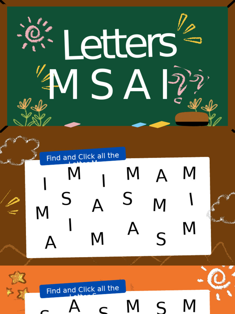 Letter Identification Game: M, S, A, I | PDF