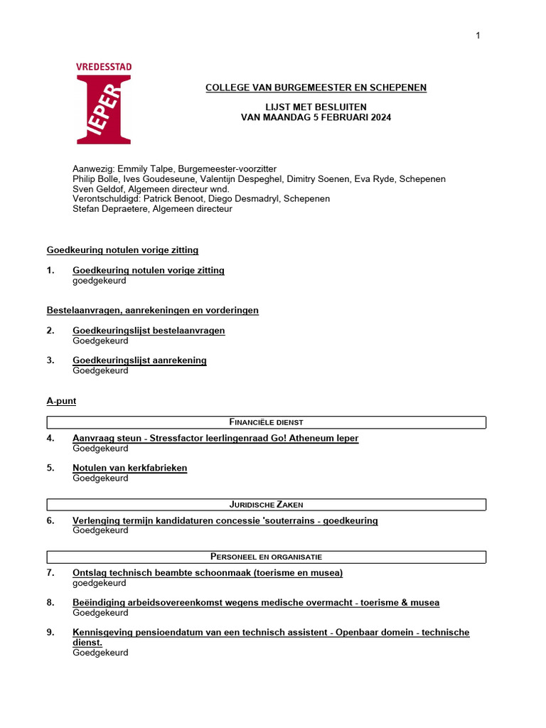 Lijst met besluiten CBS | PDF