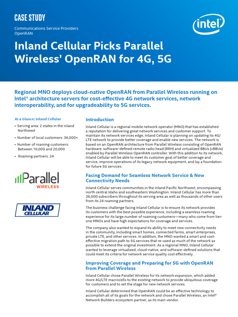 Inland Cellular's OpenRAN Upgrade for 5G | PDF | Computer Network | 4 G