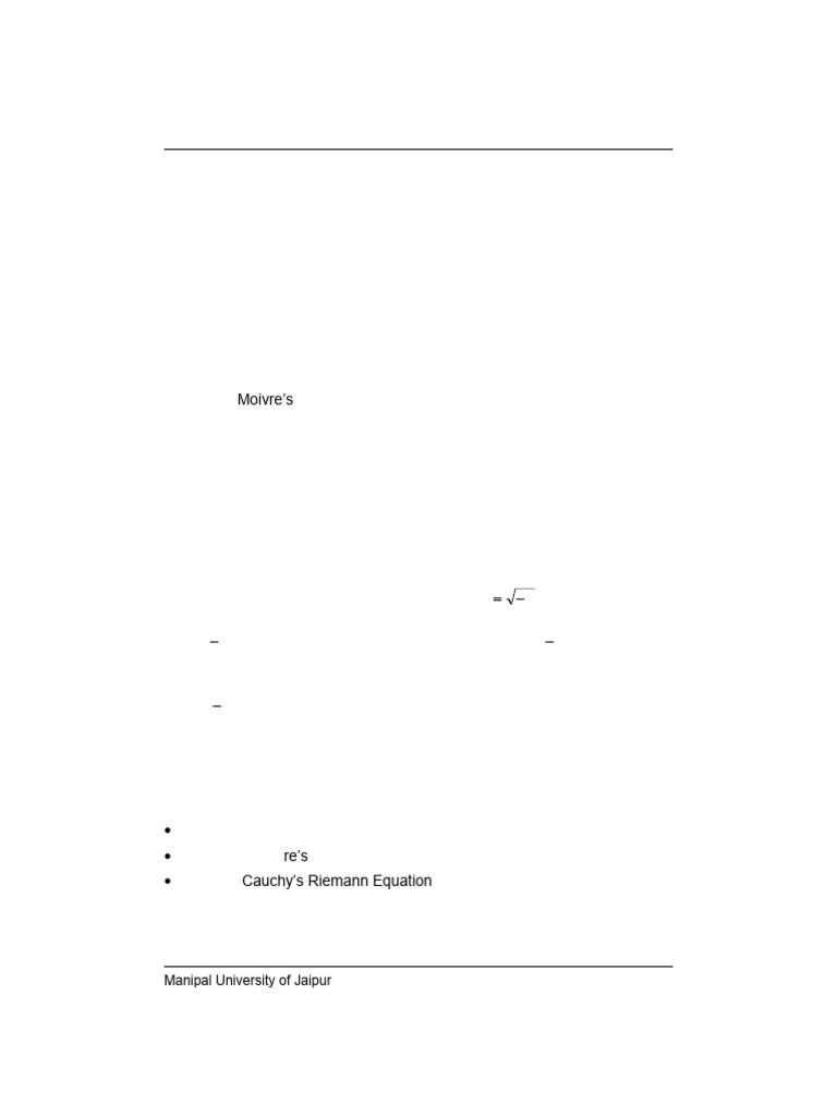 DCA6103 Unit 14 Complex Variables | PDF | Function (Mathematics ...
