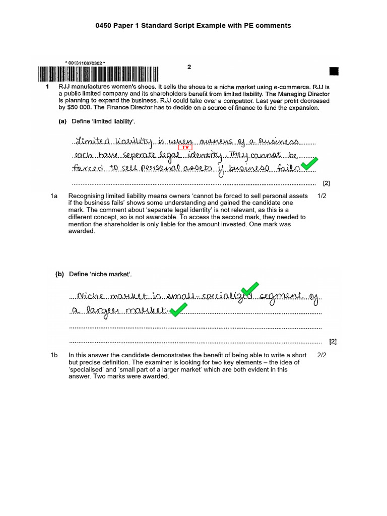 Standard Script Example With PE Comments and Annotations | PDF ...