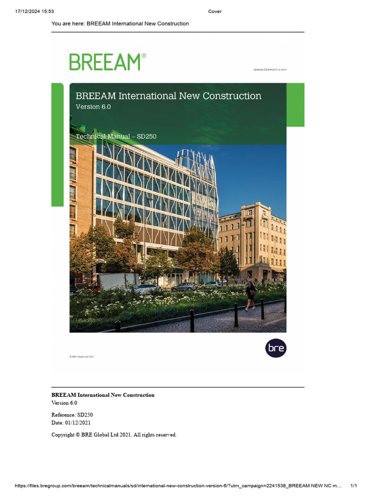 BREEAM International New Construction Version 6 - Cover | PDF