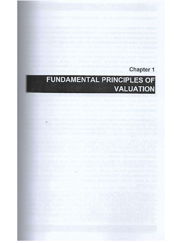 Fundamental Principles of Valuation Reference | PDF