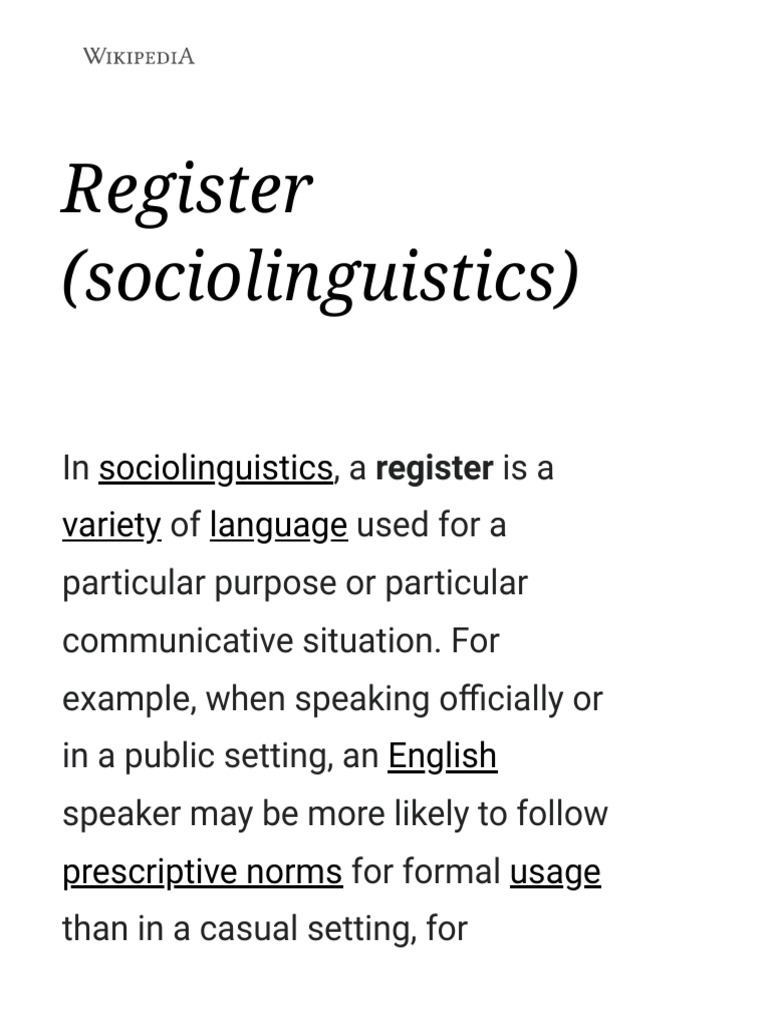 Understanding Language Registers | PDF | Semiotics | Philology
