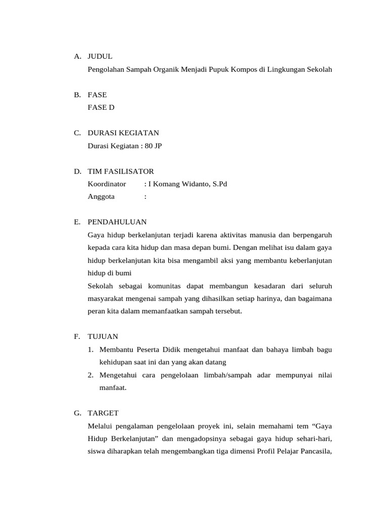 modul proyek kompos | PDF
