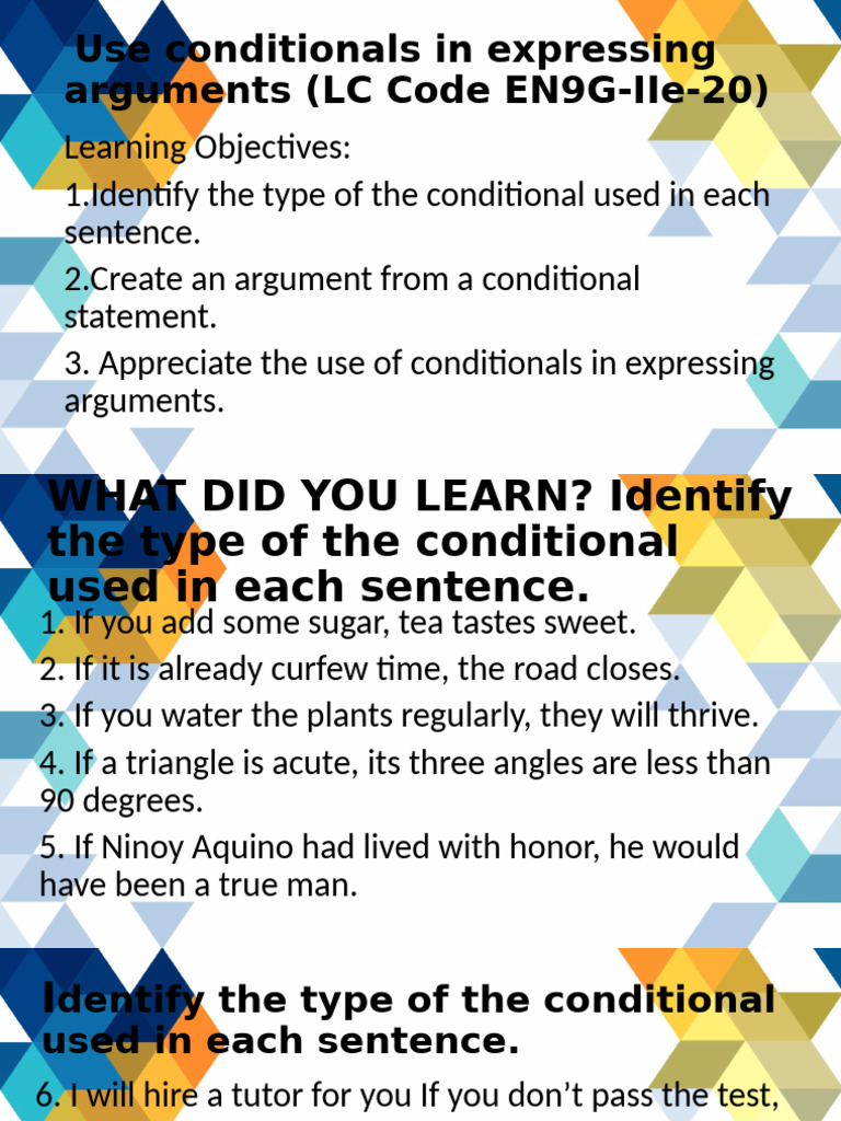 CO-1-Using-Conditionals | PDF | Argument | Logic