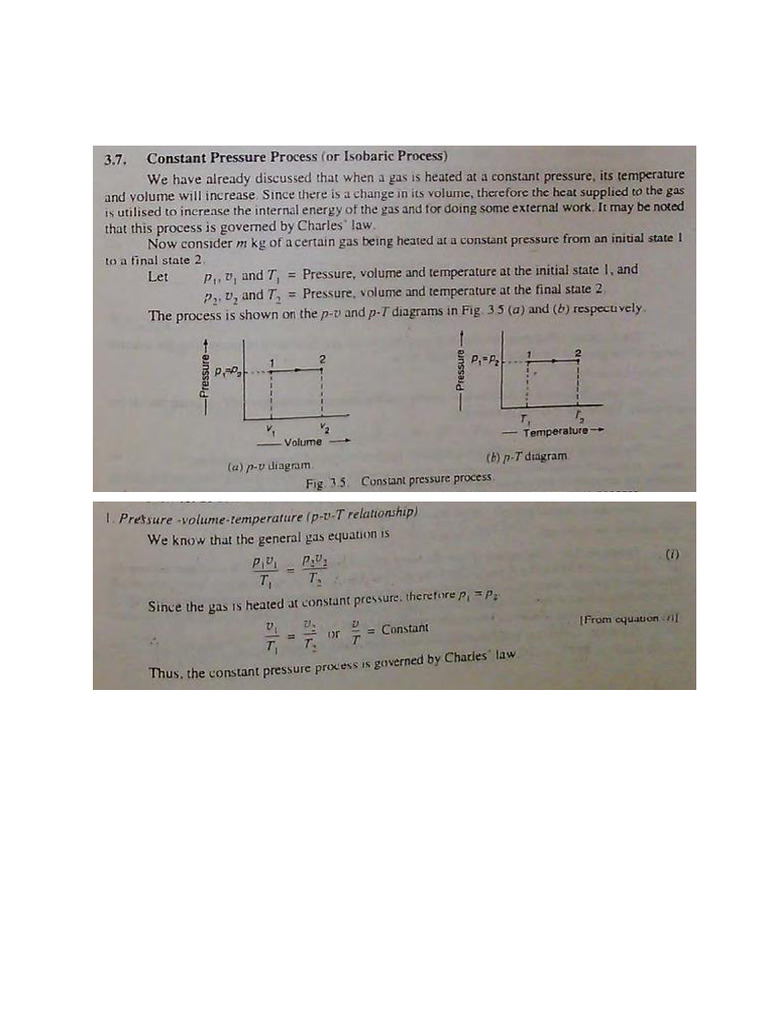 Constant Pressure Process and Numerical | PDF