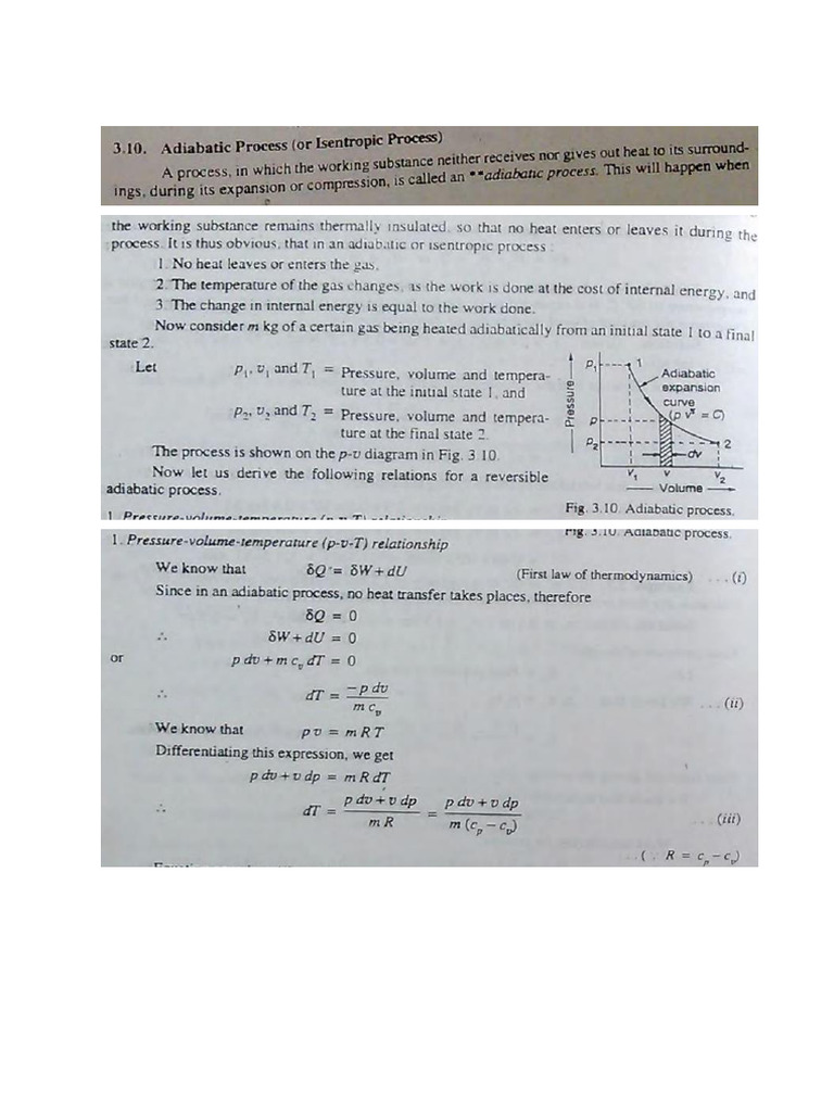 Adiabatic Process and Simple Numericals | PDF