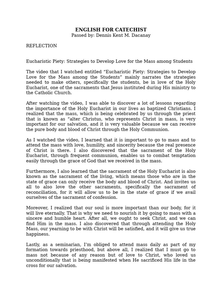 ENG CAT | PDF | Eucharist | Sacraments