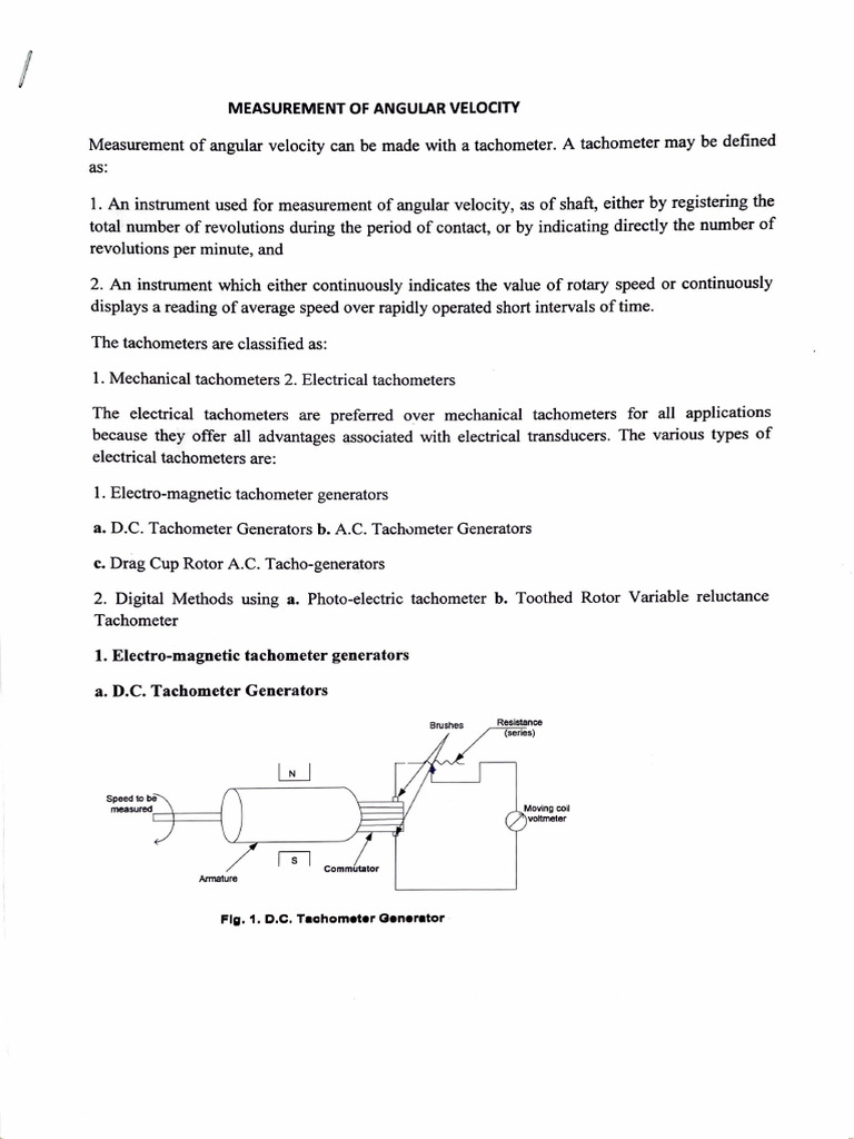 Measurement of Angular Velocity | PDF | Electric Generator | Inductor