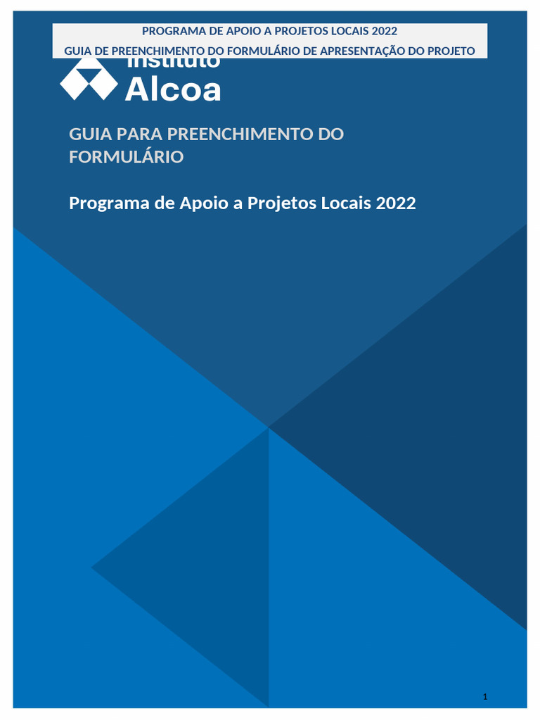 Guia de Preenchimento do Projeto 2022 | PDF | Agricultura | Contabilidade