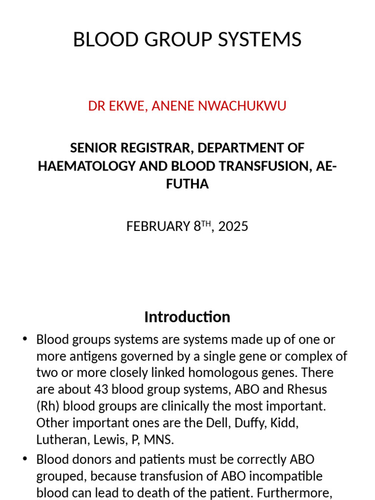 Blood Group Systems .... PPT Presentations | PDF | Blood Type | Antibody