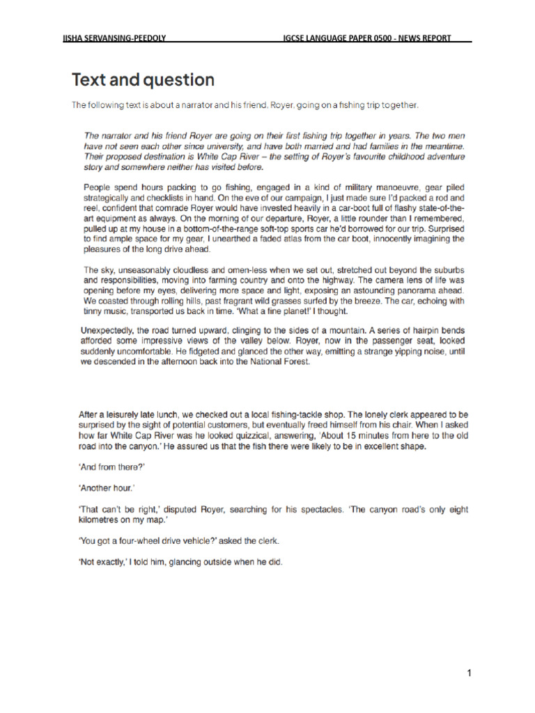 IGCSE Language Paper Guide | PDF