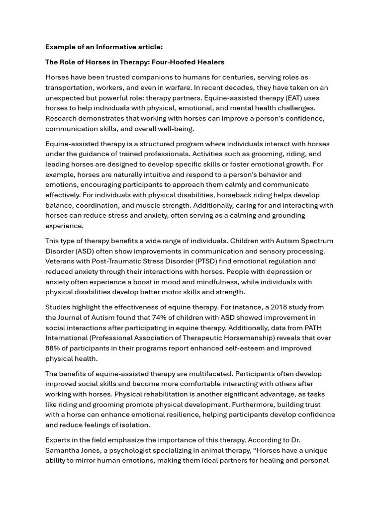Example of An Informative Article | PDF | Mental Health | Psychology