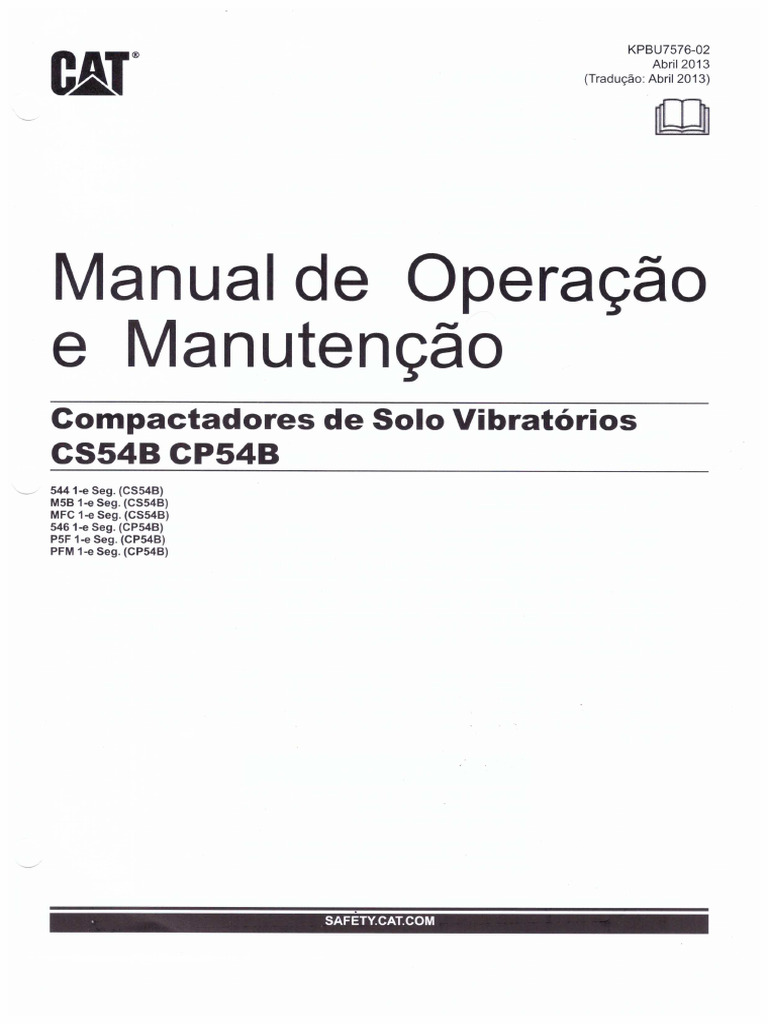 Manual de Operacao e Manutencao Rolo Cat Cs54b Cp54b | PDF