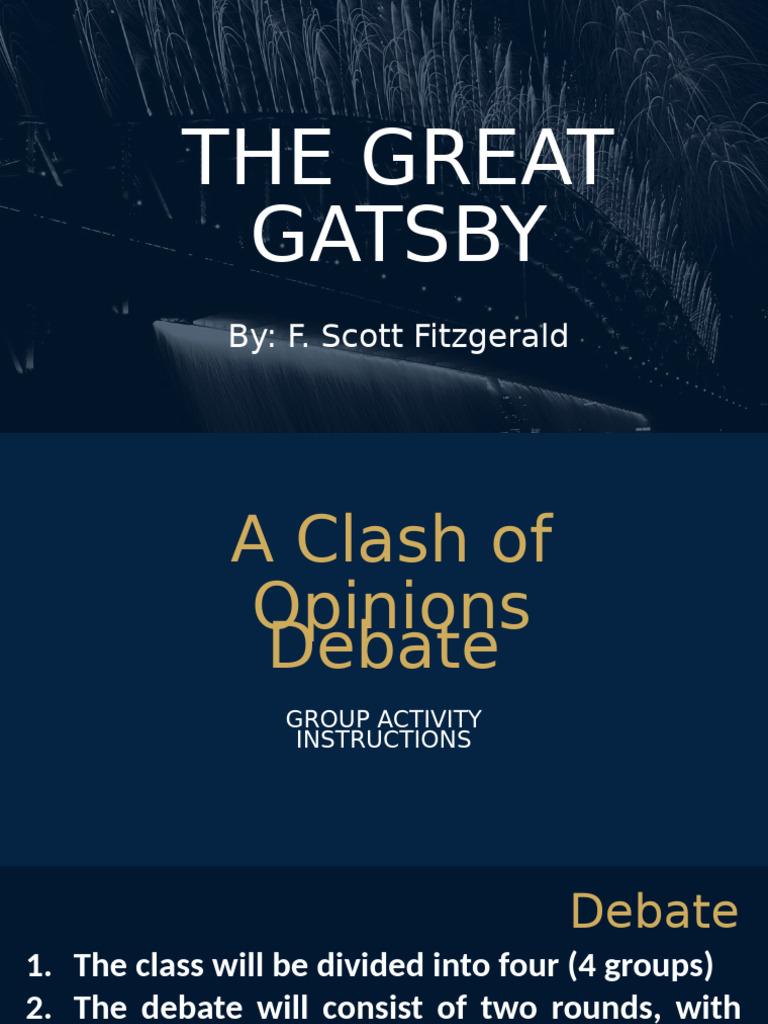 Great Gatsby Debate Activity Guide | PDF | Argument | The Great Gatsby