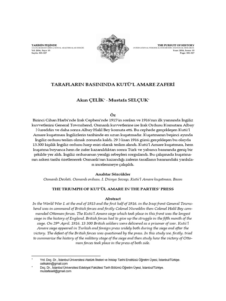 Taraflarin Basininda Kutü'l Amare Zaferi̇ | PDF