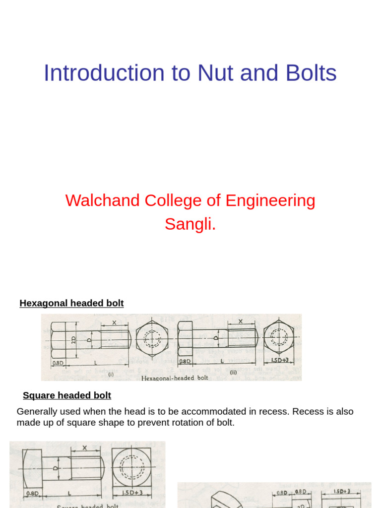 Introduction To Nut and Bolts | PDF | Nut (Hardware) | Screw