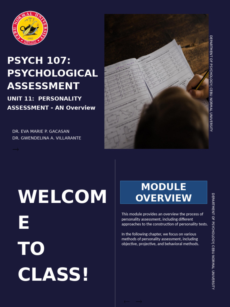 Overview of Personality Assessment Methods | PDF | Self Concept ...